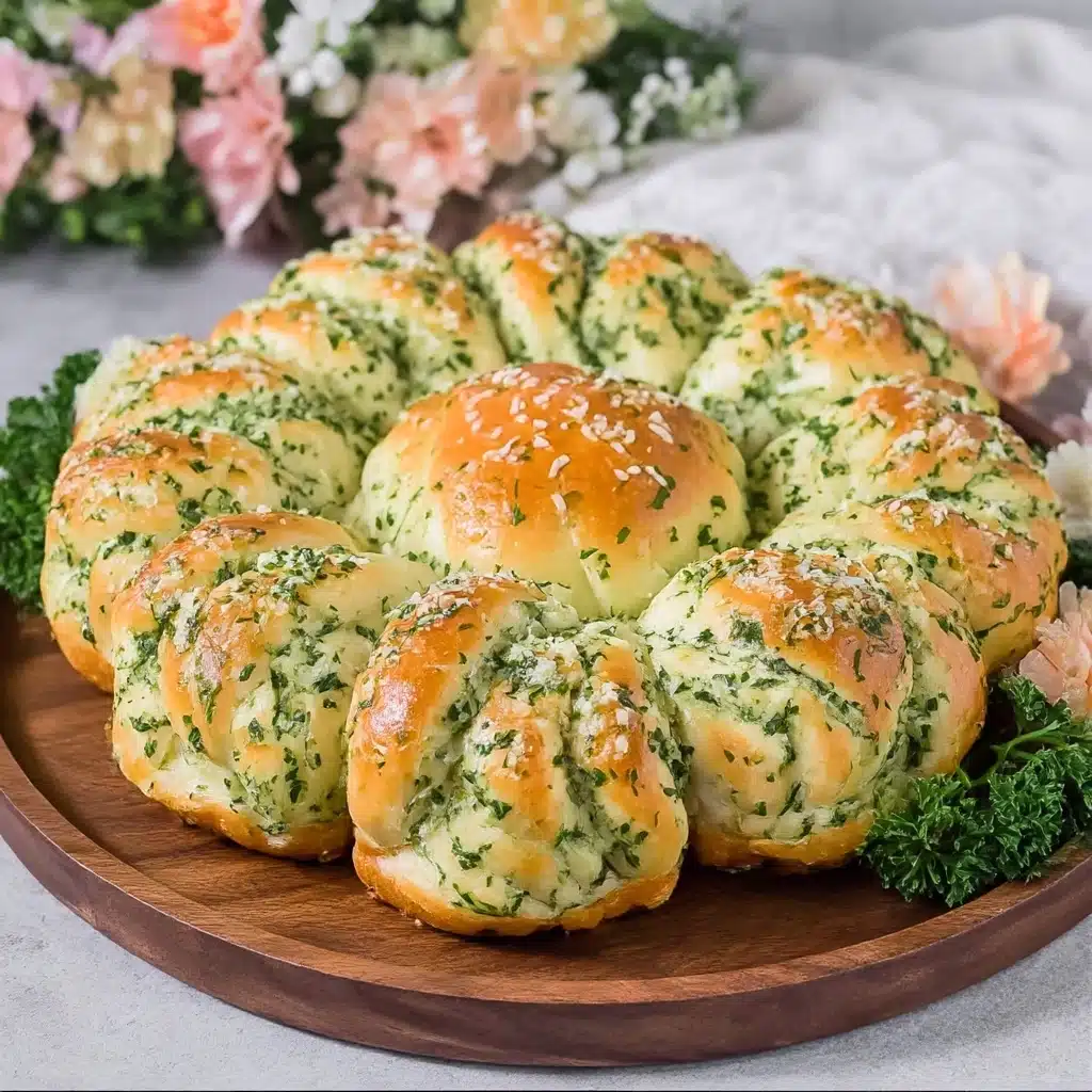 Spring Greens Star Bread: Savory Herb Bread with Creamy Cheese